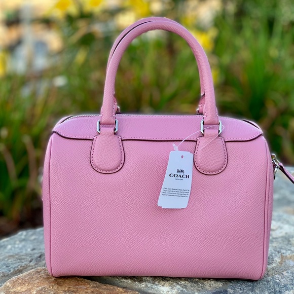 Coach | Bags | Coach Pink Studded Mini Bennett Satchel Crossbody | Poshmark
